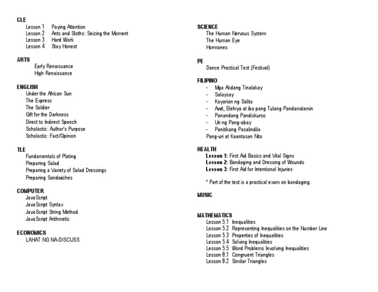 Grade 9 Pointers To Review | PDF | Teaching Mathematics