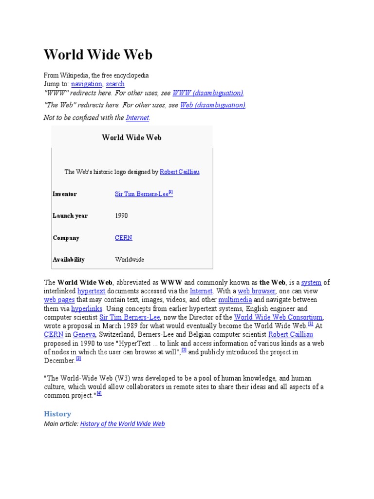 World Wide Web | PDF | World Wide Web | Internet & Web