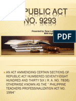 Republic Act No. 9293 | PDF | Licensure | Teachers