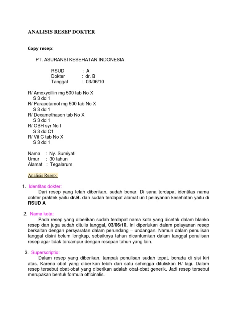 Analisis Resep Dokter | PDF