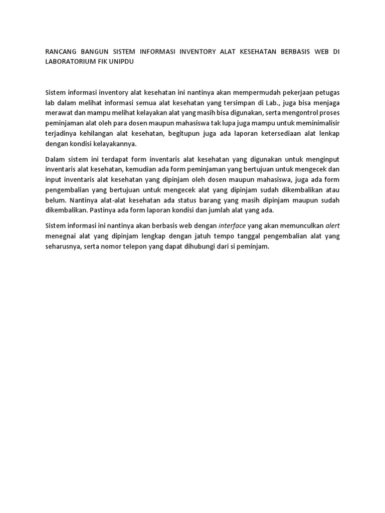 Rancang Bangun Sistem Informasi Inventory Alat Kesehatan Berbasis Web ...