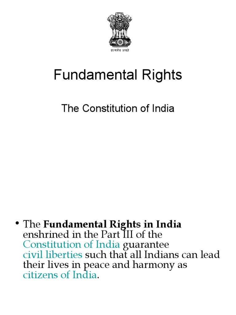 Fundamental Rights: The Constitution of India | PDF | Government ...