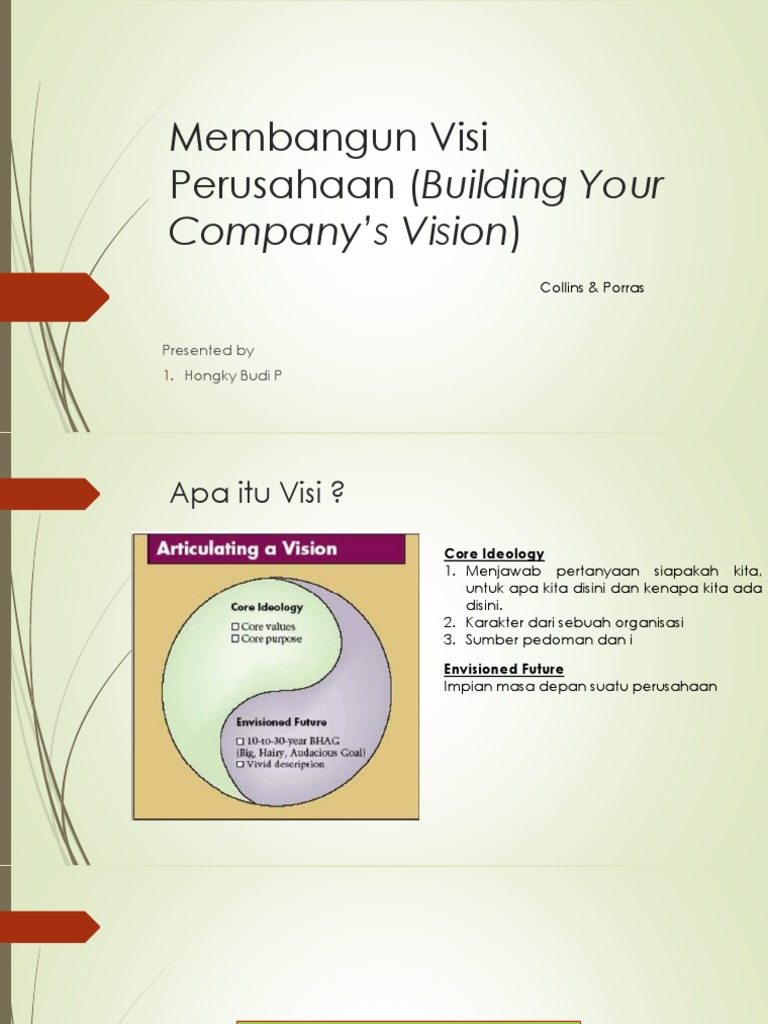 Membangun Visi Perusahaan (Building Your Company's Vision | PDF