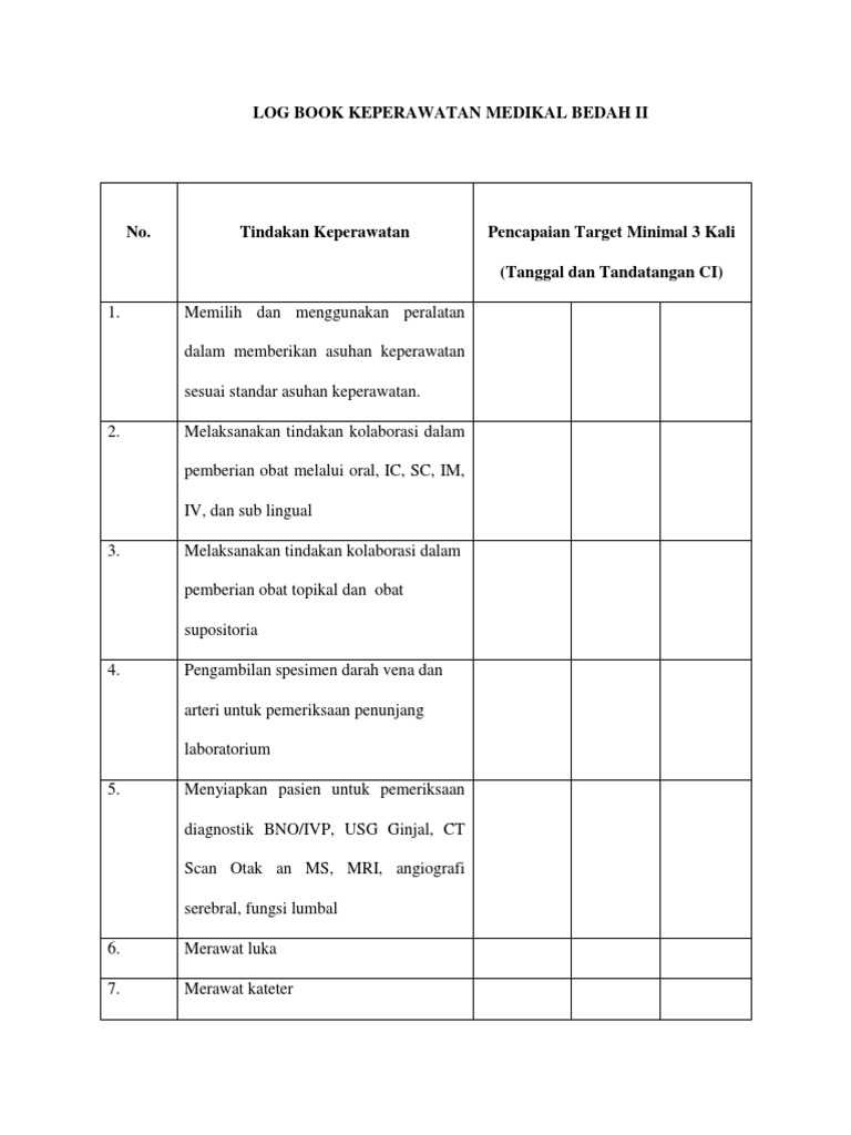 Log Book Keperawatan Medikal Bedah Ii | PDF