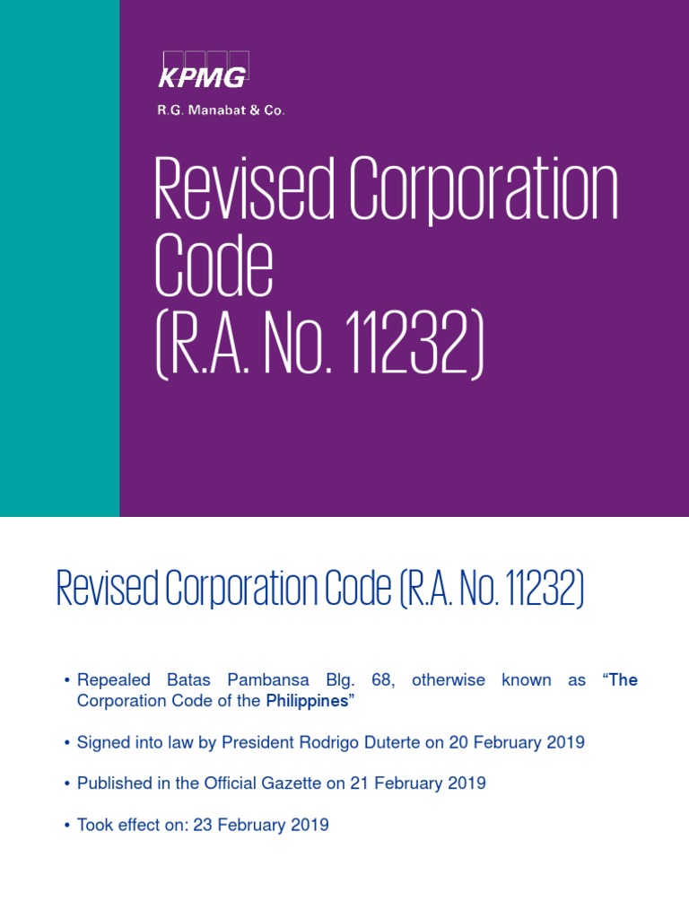 Revised Corporation Code PDF | PDF | Corporations | Partnership
