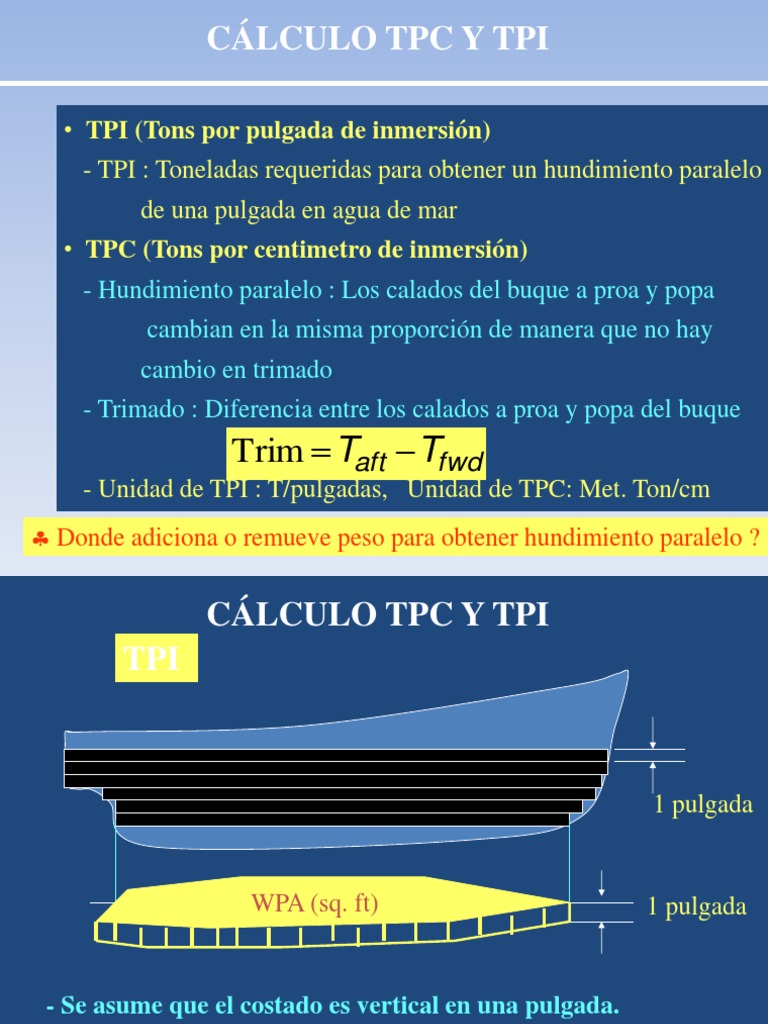 Cálculo de TPC y TPI en Buques | PDF
