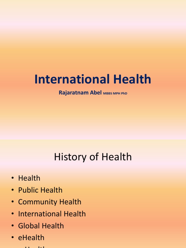 International Health | PDF | Global Health | Public Health