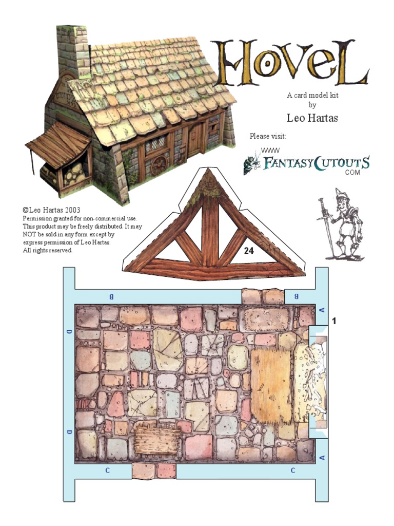 Hovel Papercraft For Rpgs PDF | PDF | Physical Models | Scale Modeling