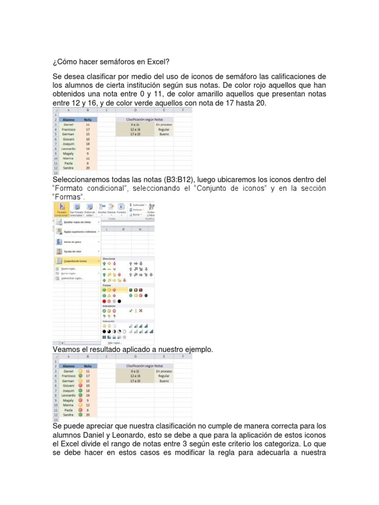 Cómo Hacer Semáforos en Excel | PDF