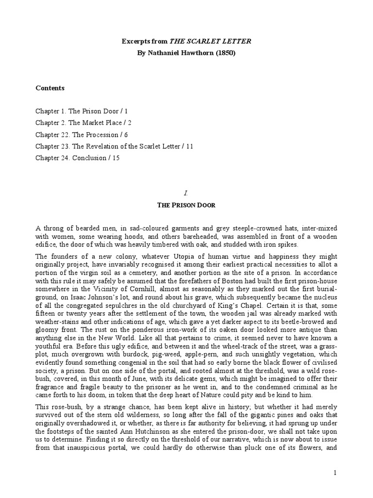 The Scarlet Letter - Selected Chapters | PDF | The Scarlet Letter | Prophet