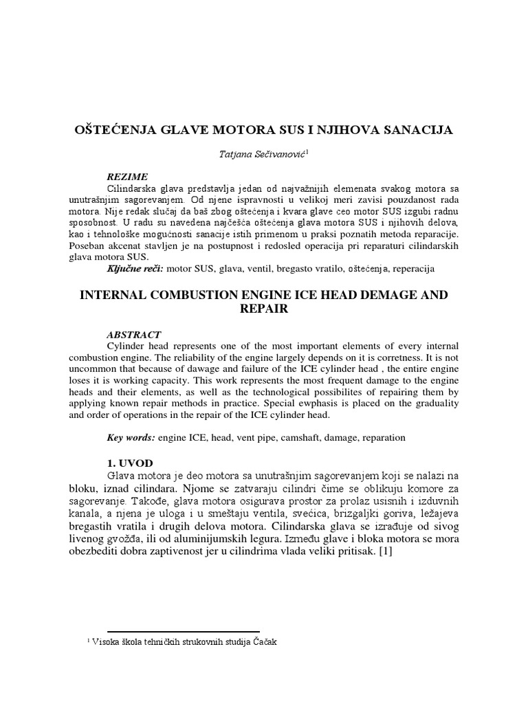 Glava Motora | PDF