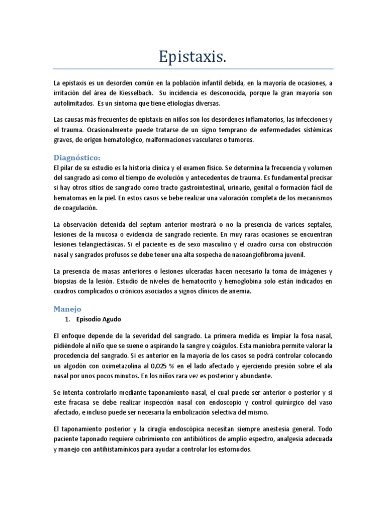 Epistaxis | PDF | Anemia | Epidemiología