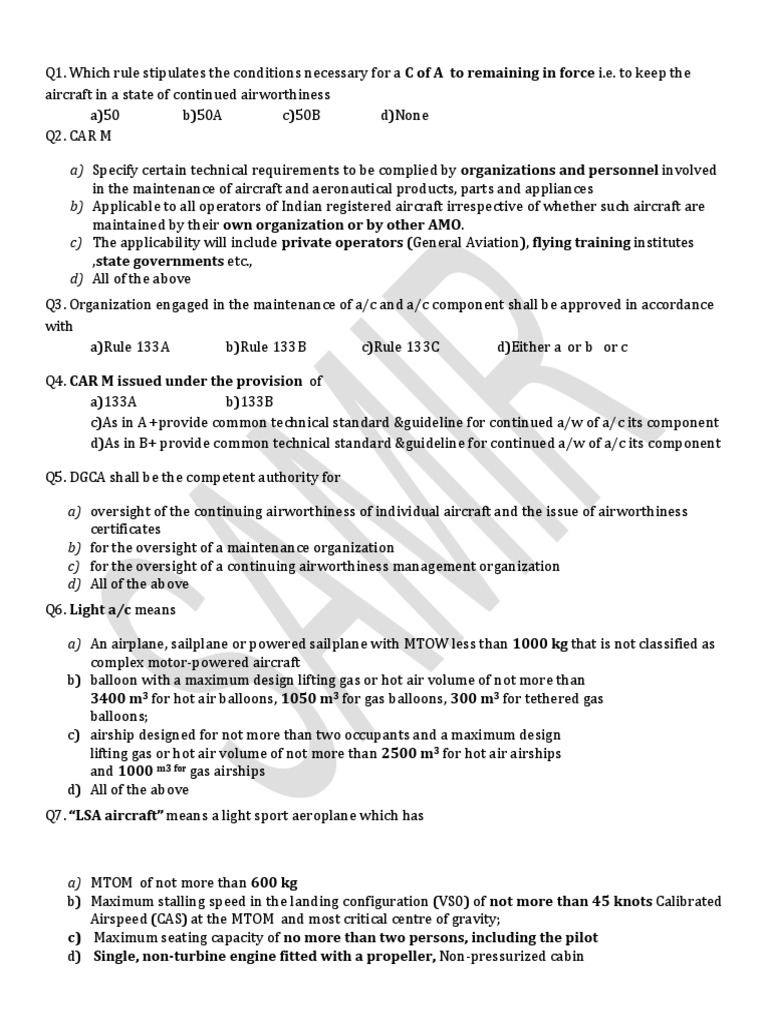 Module 5 Questions | PDF | Aircraft | Aviation