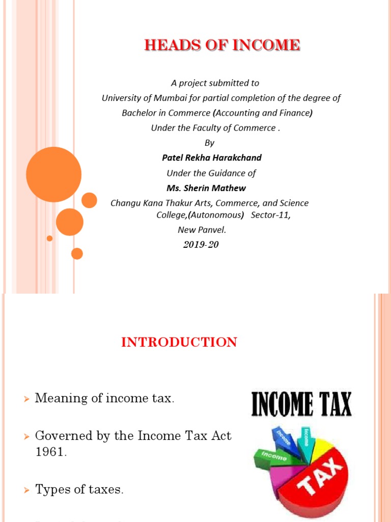 Overview of Income Tax Heads 1961 | PDF | Business | Finance & Money ...