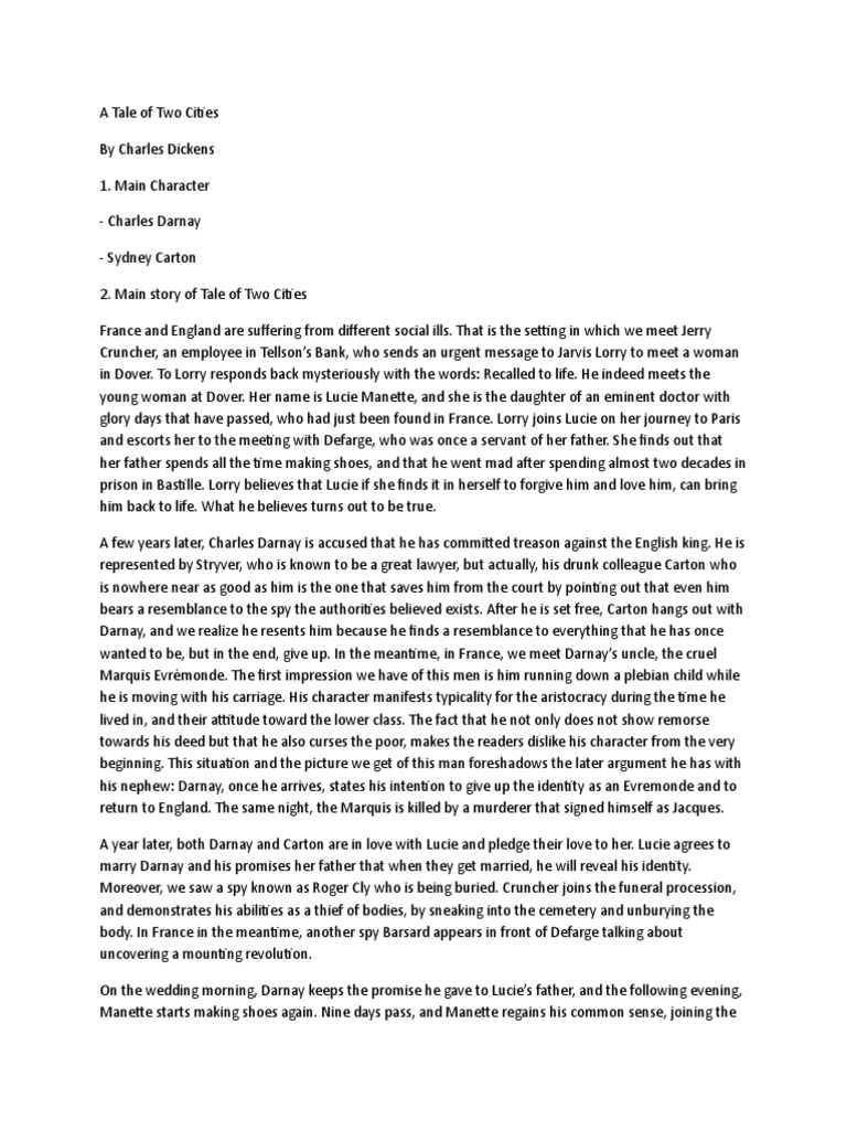 "A Tale of Two Cities Summary" | PDF | A Tale Of Two Cities | Novels
