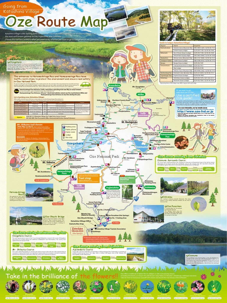 Oze National Park Route Map | PDF | Parking Lot | Land Transport