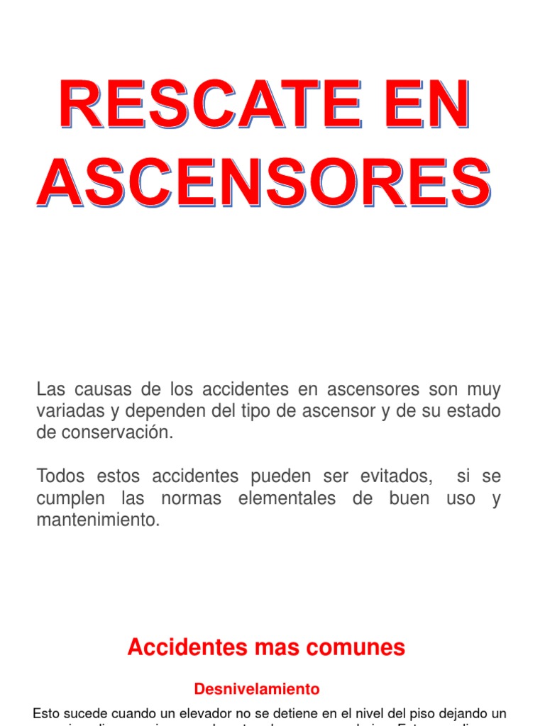 Rescate en Ascensores | PDF | Ascensor | Naturaleza