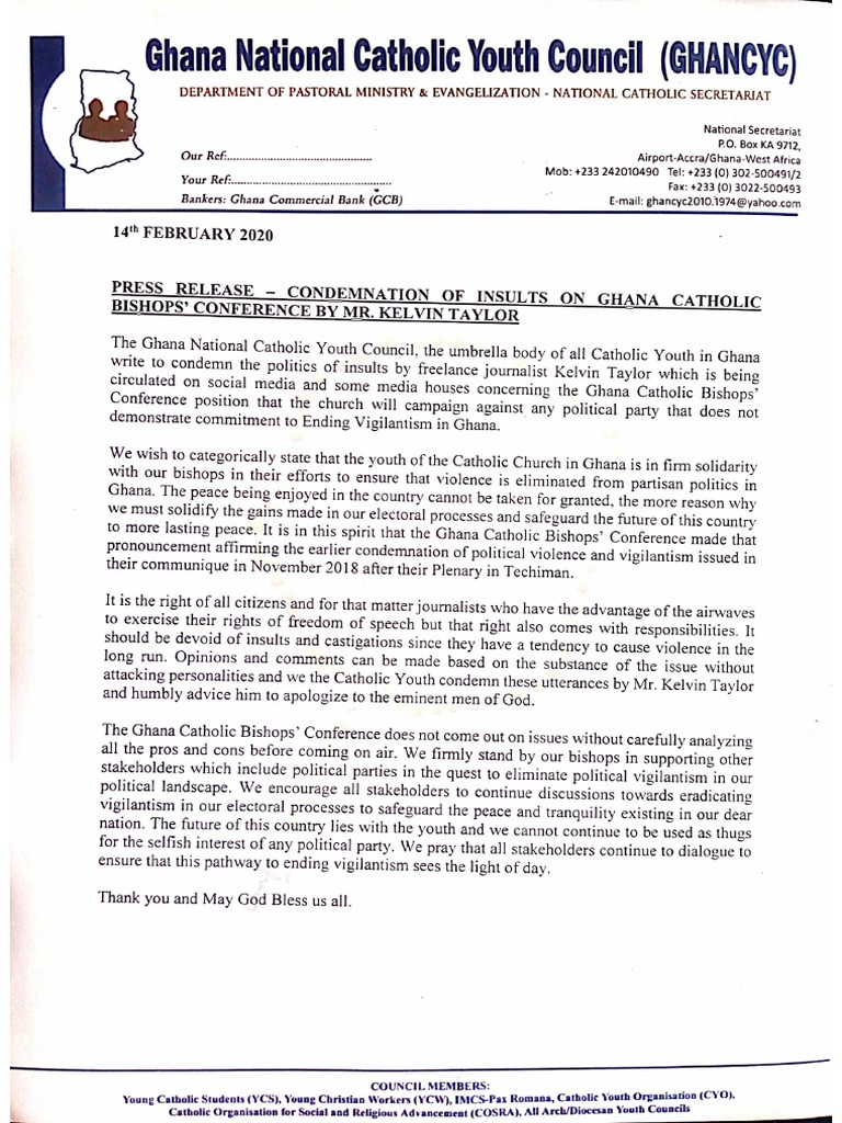 GHANCYC Press Release - Kelvin Taylor PDF | PDF