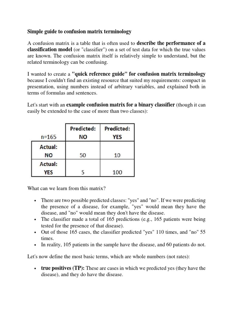 Confusion Matrix | PDF | Statistical Classification | Sensitivity And Specificity