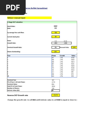 Dcf Excel Template