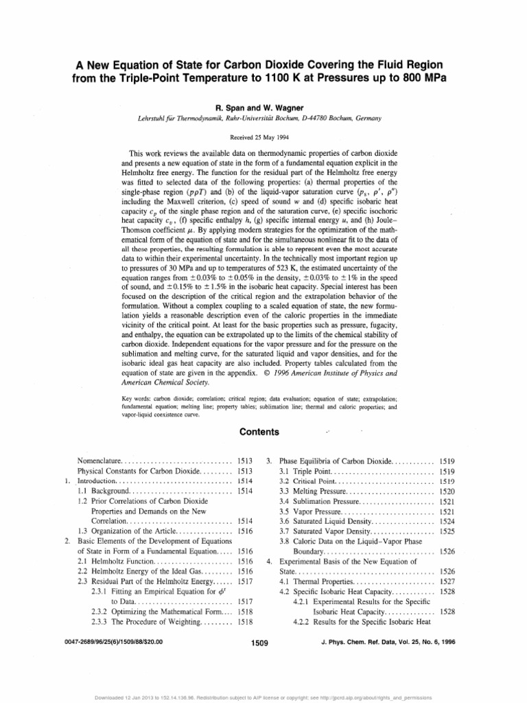 Co2 Equation of State PDF | PDF | Teaching Methods & Materials