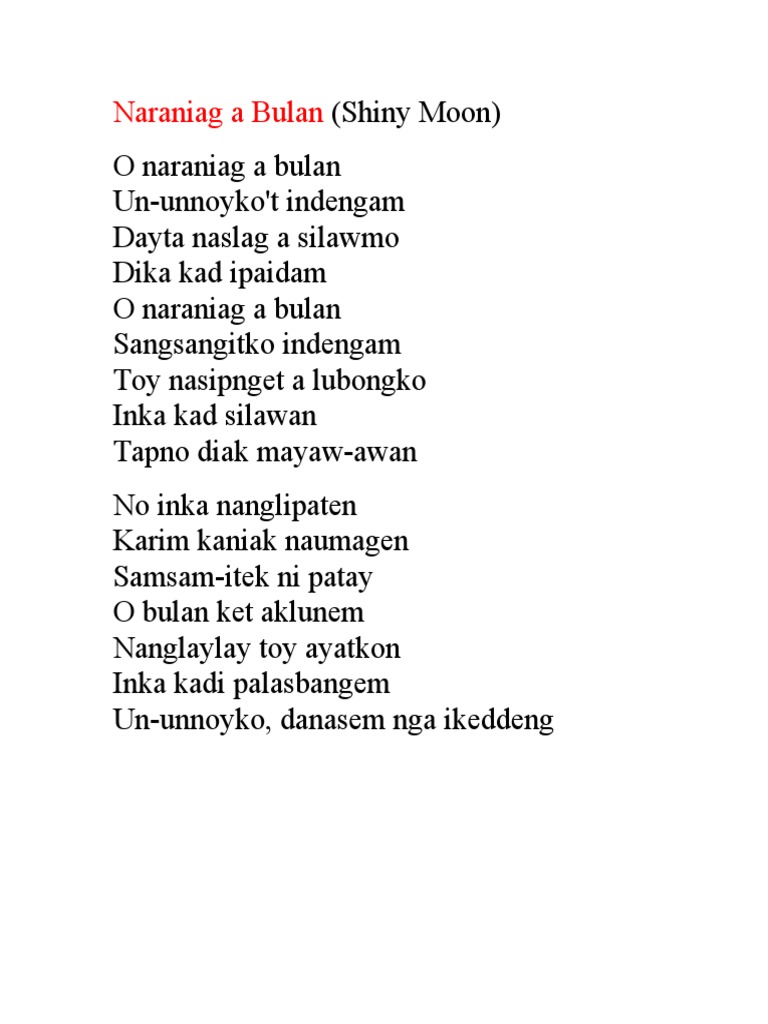 Ilocano Song and Poems | PDF