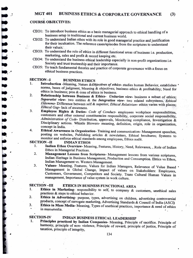 Business Ethics & Corporate Governance Guide | PDF