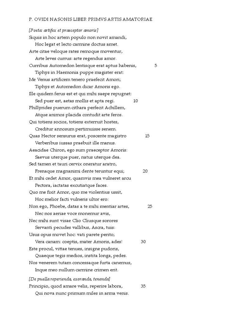 Ovidii Ars Amatoria | PDF