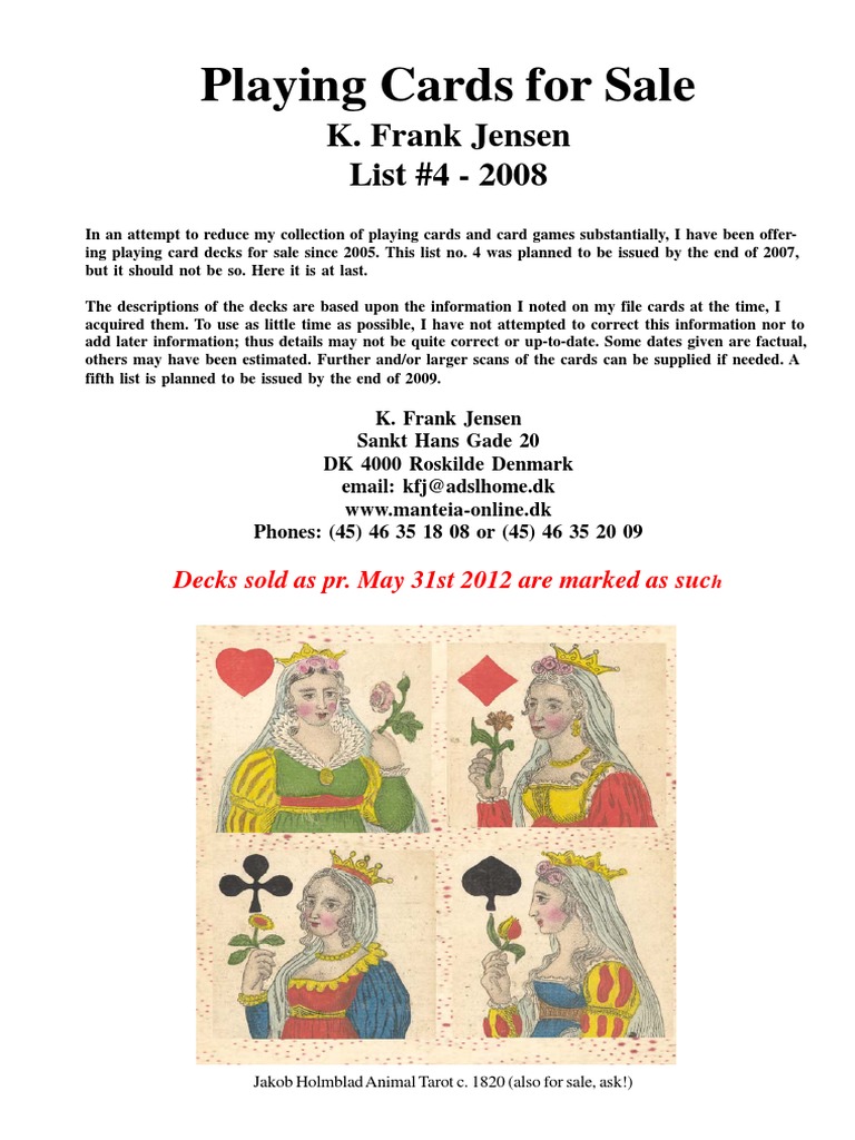 Saleslist 4 | PDF | Mail | Playing Cards