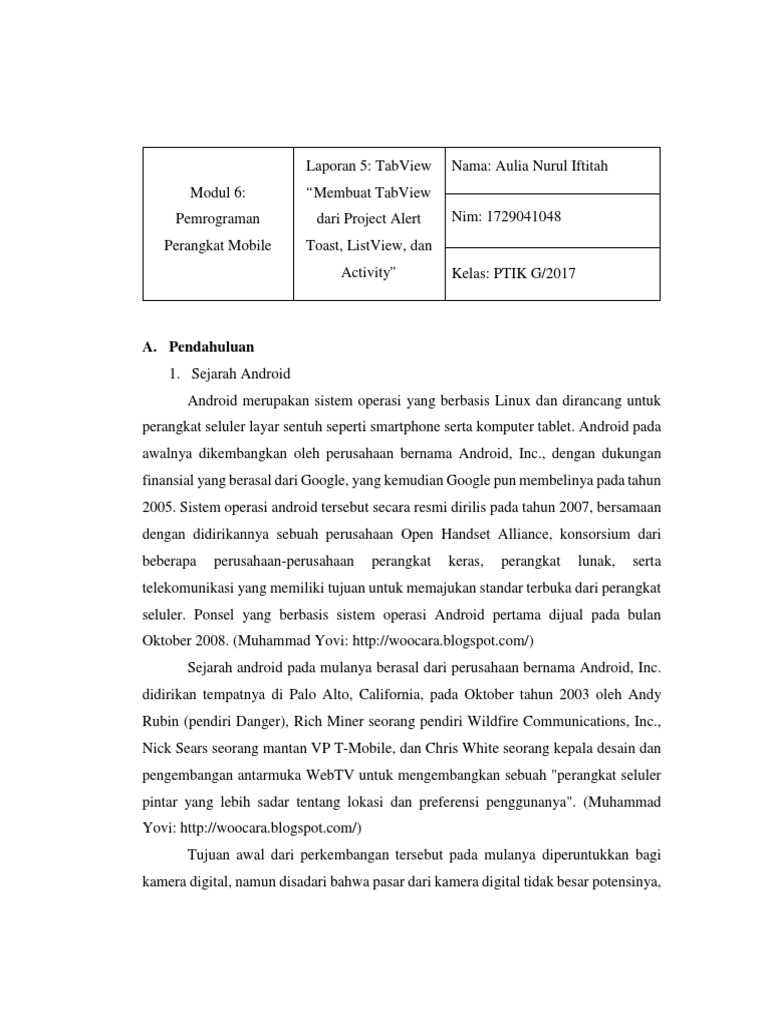 Laporan5 TabView | PDF