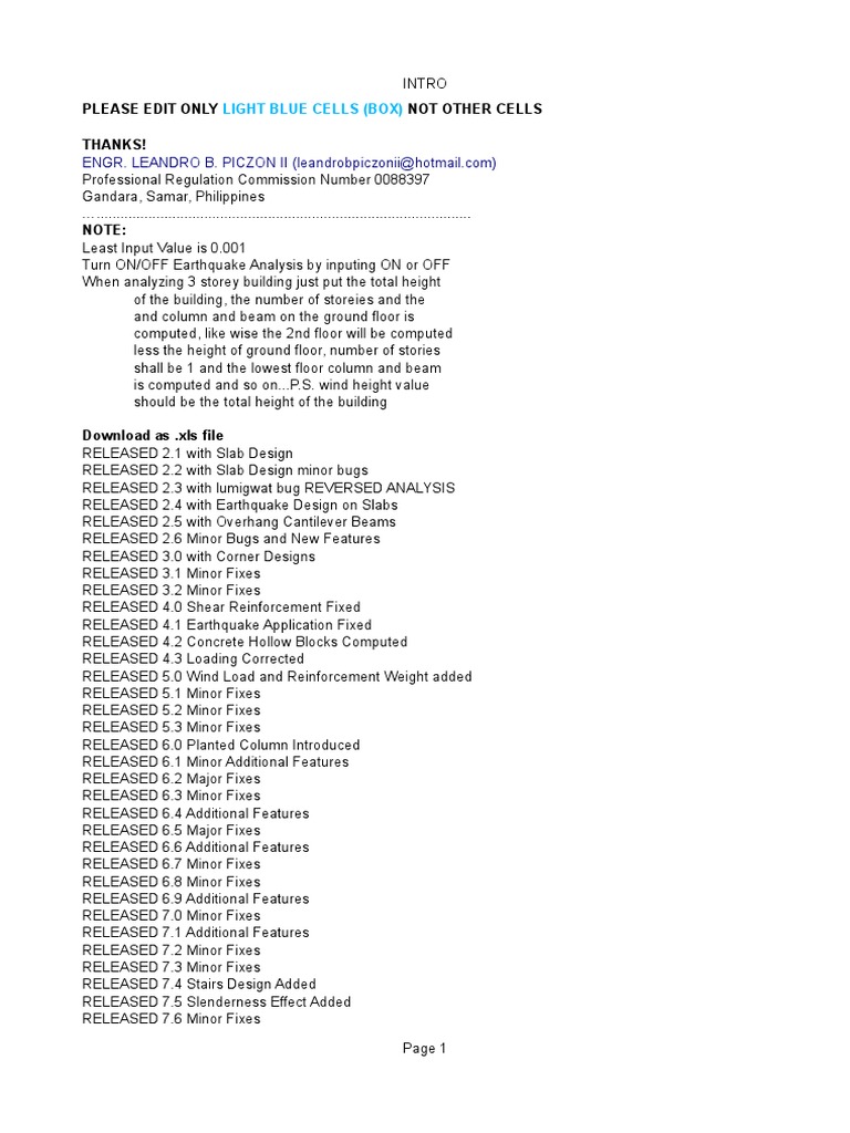 Free Structural Design Spreadsheet | PDF | Beam (Structure) | Shear Stress