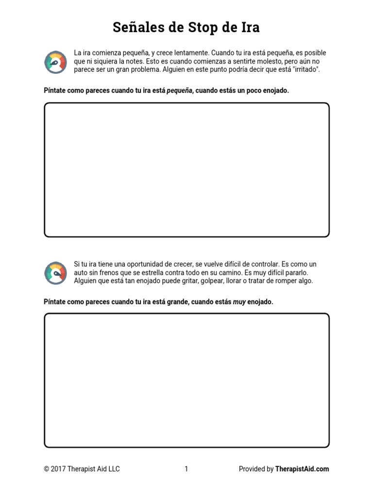 Anger Warning Signs Children Spanish | PDF