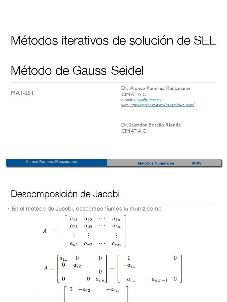 Gauss Seidel PDF | PDF | Análisis numérico | Algoritmos