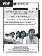 FIITJEE AITS JEE Adv Part-1 Paper-1 | PDF | Circle | Force