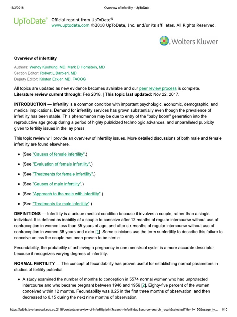 Overview of Infertility PDF | PDF