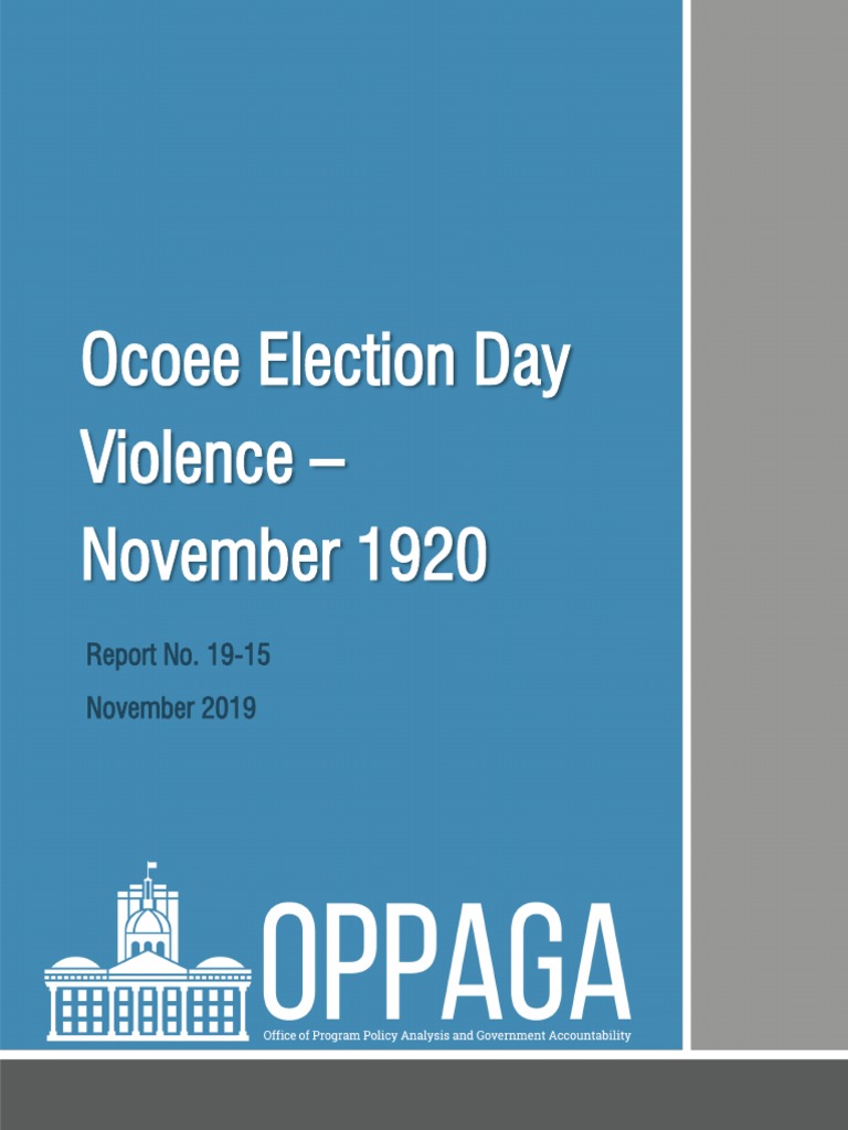 Florida Historical Report On Ocoee Election Day Violence of November ...