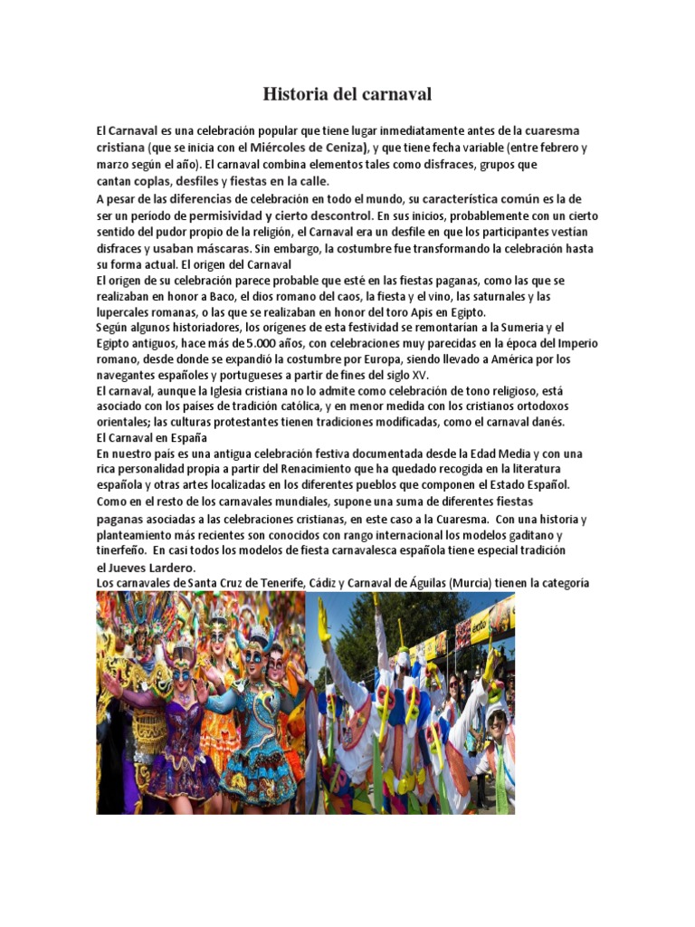 Historia Del Carnaval | PDF