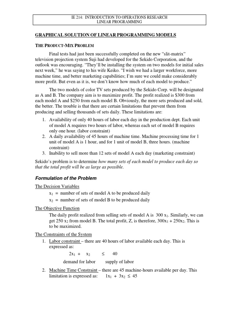 Or1 4 LP2 | PDF | Mathematical Optimization | Linear Programming
