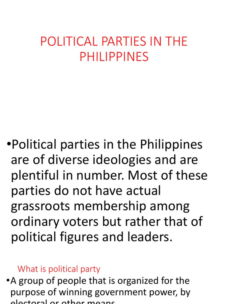 Overview of Political Parties in the Philippines | PDF | Political ...