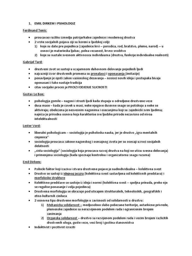 Sociologija Ispit-1 | PDF