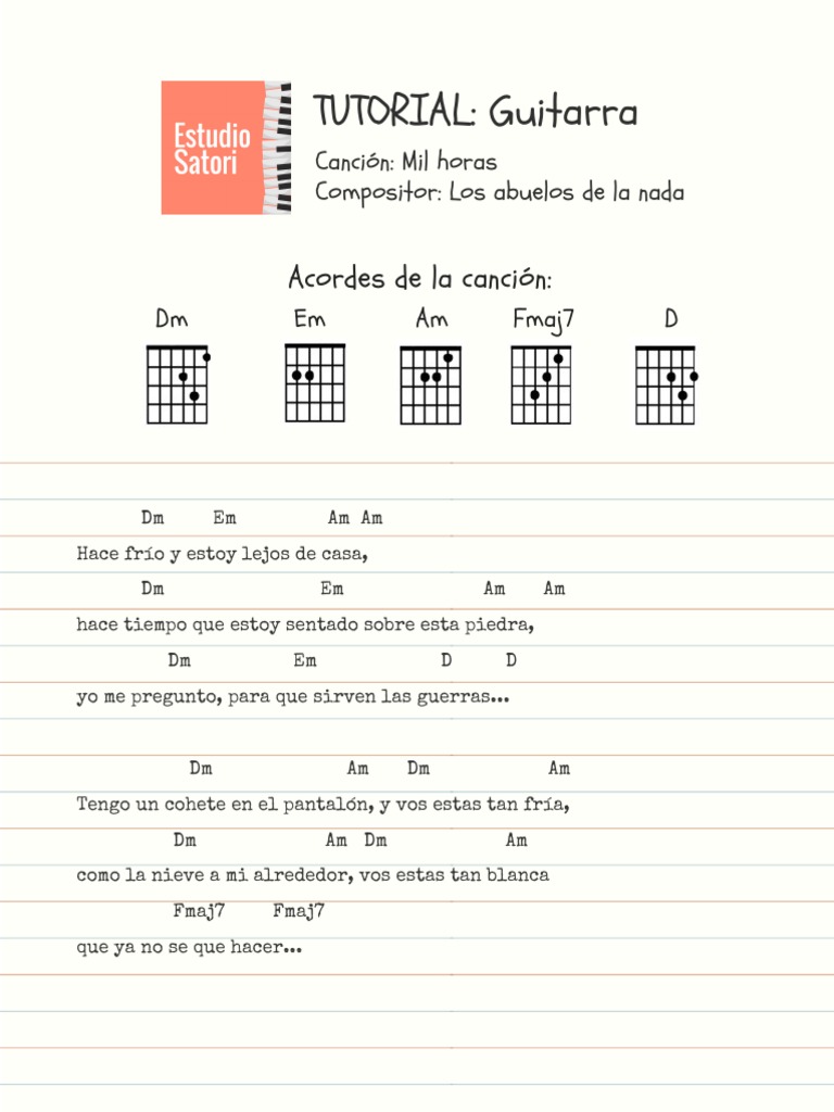 Mil Años Acordes De Guitarra Faciles