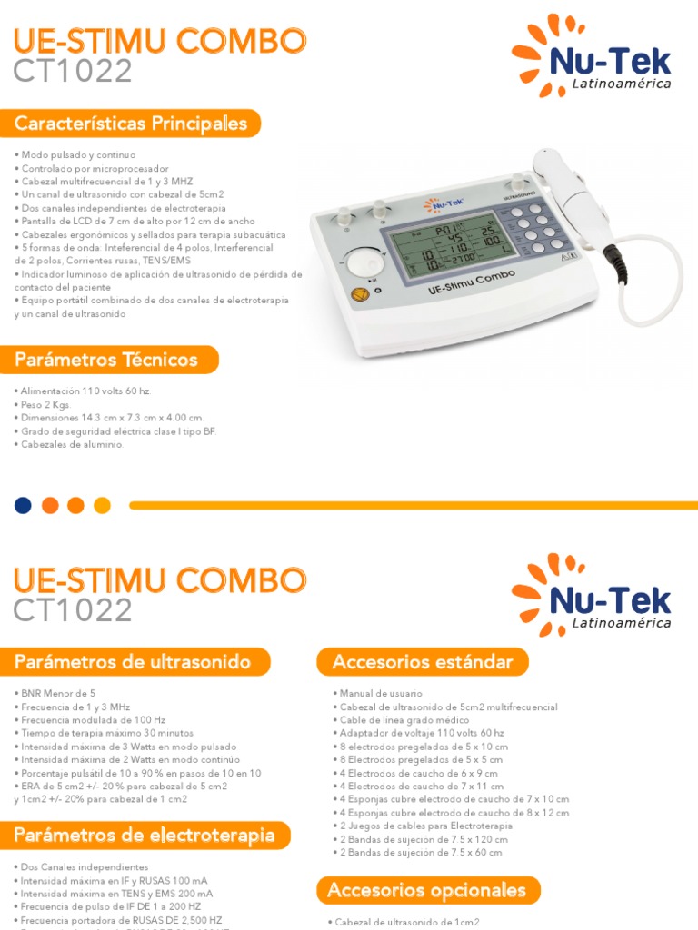 Nutek CT1022 Ue Stimu Combo | PDF | Frecuencia | Corriente eléctrica
