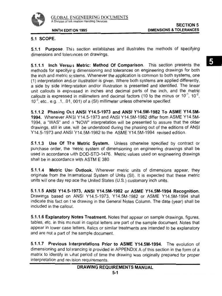 Section 5 Dimensions PDF | PDF