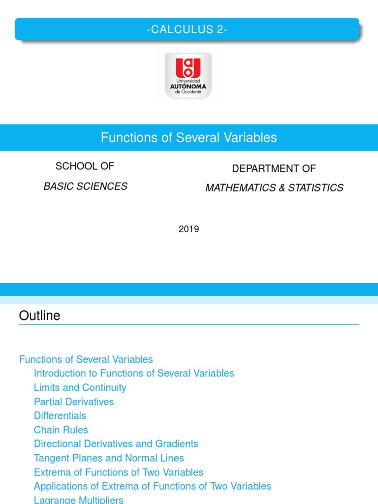 Fun - of - Several - Variables - (Semanas 1-6) PDF | PDF | Derivative | Gradient