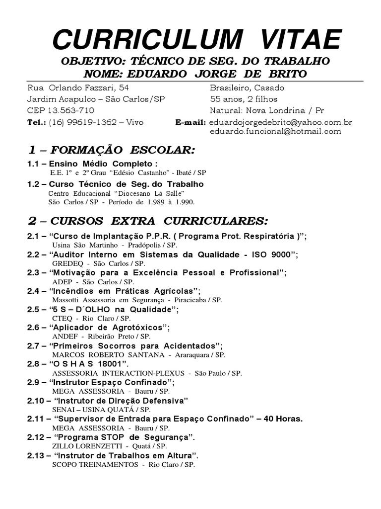 Eduardo Curriculum 2020 | PDF | Currículo | Ensinar e aprender