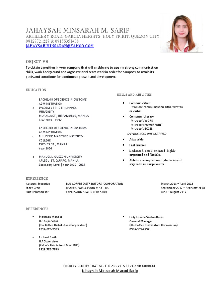 Resume - Jahaysah Minsarah M. Sarip | PDF | Learning | Communication
