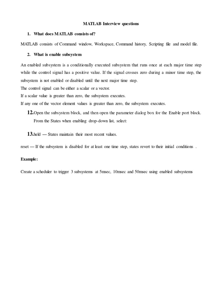 Matlab Interview Questions PDF | PDF | Matlab | Subroutine