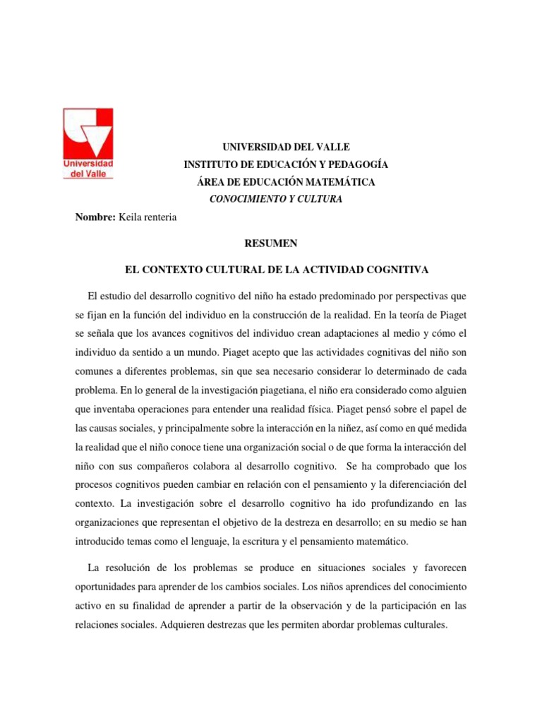 Resumen Barbara Rogoff | PDF | Desarrollo cognitivo | Aprendizaje