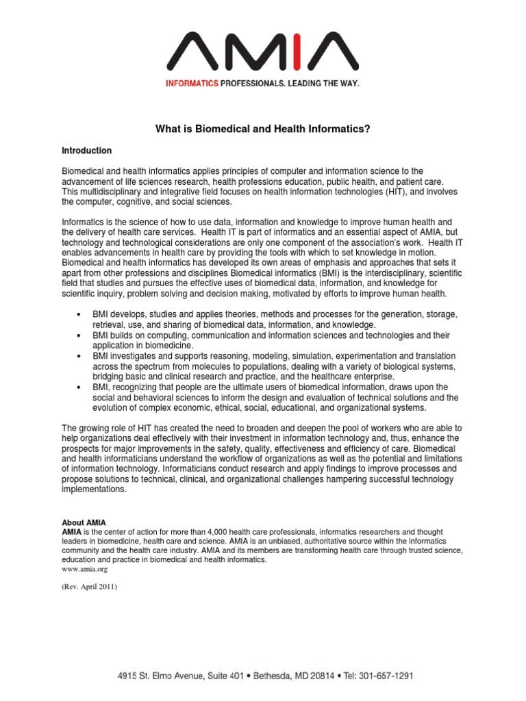 What Is Informatics Fact Sheet 040811 PDF | PDF | Informatics | Health ...
