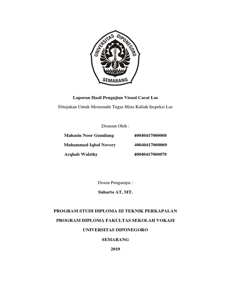 Laporan Hasil Pengujian Visual Cacat Las | PDF